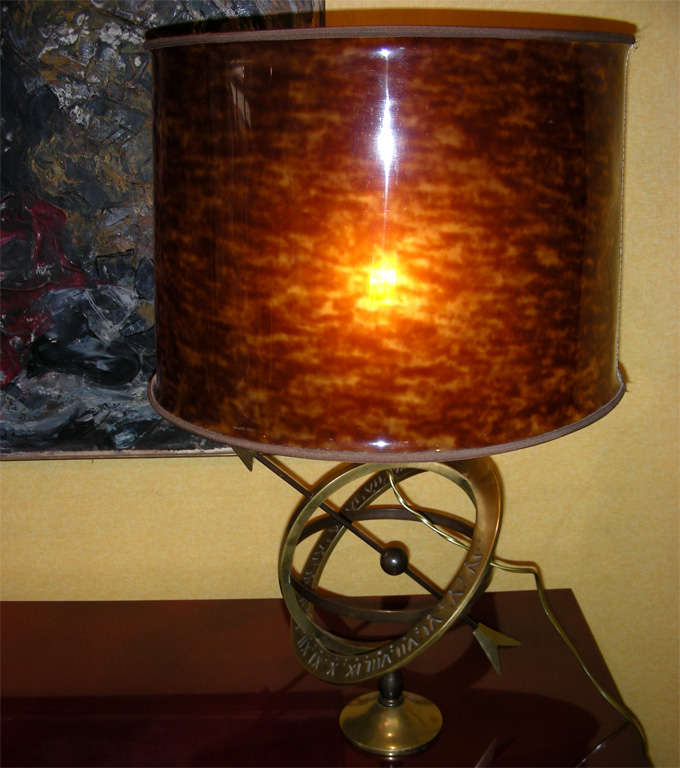 Astrolabe Lamp with imitation Tortoise Shell Shade at 1stDibs ...