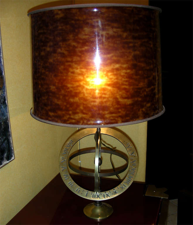 Astrolabe Lamp with imitation Tortoise Shell Shade at 1stDibs ...