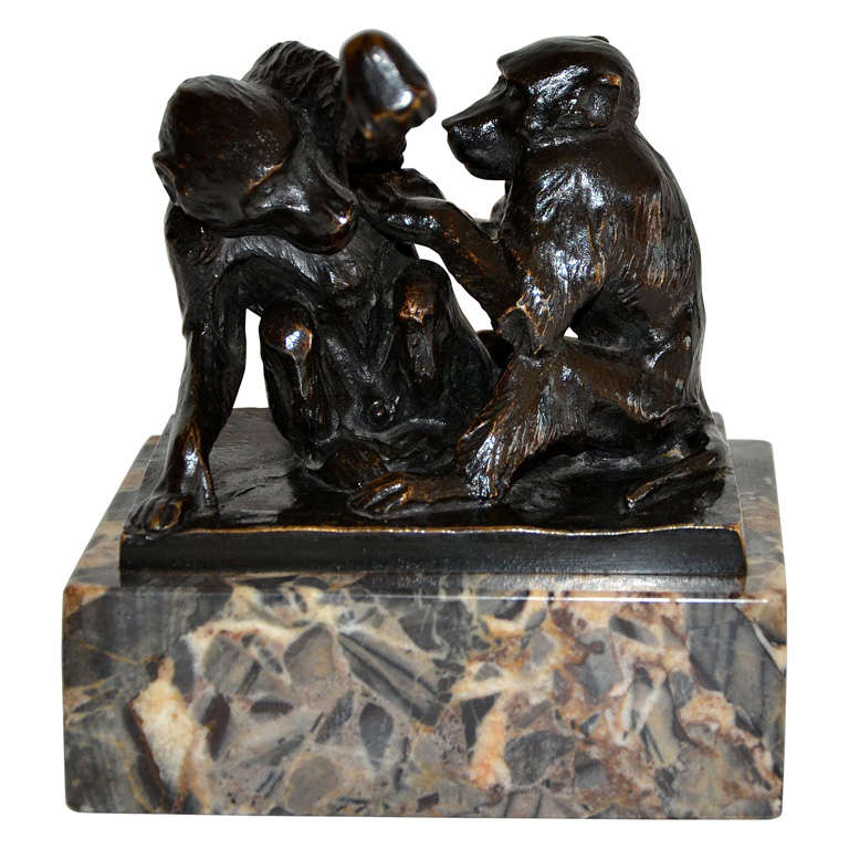 Grooming Monkeys by Josef Pallenberg, ca 1920's. at 1stDibs