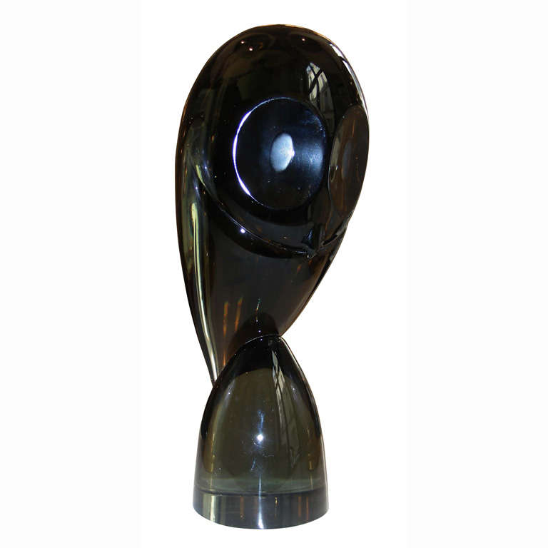 Livio Seguso-Murano- signed superb and pure Owl in solid glass at 1stDibs