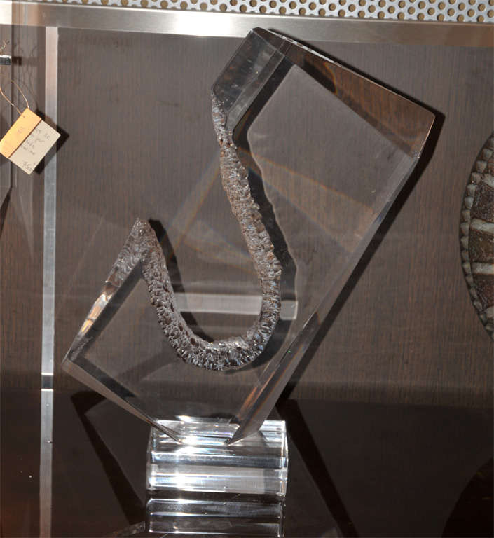 1990 Plexiglass Sculpture Signed For Sale at 1stDibs