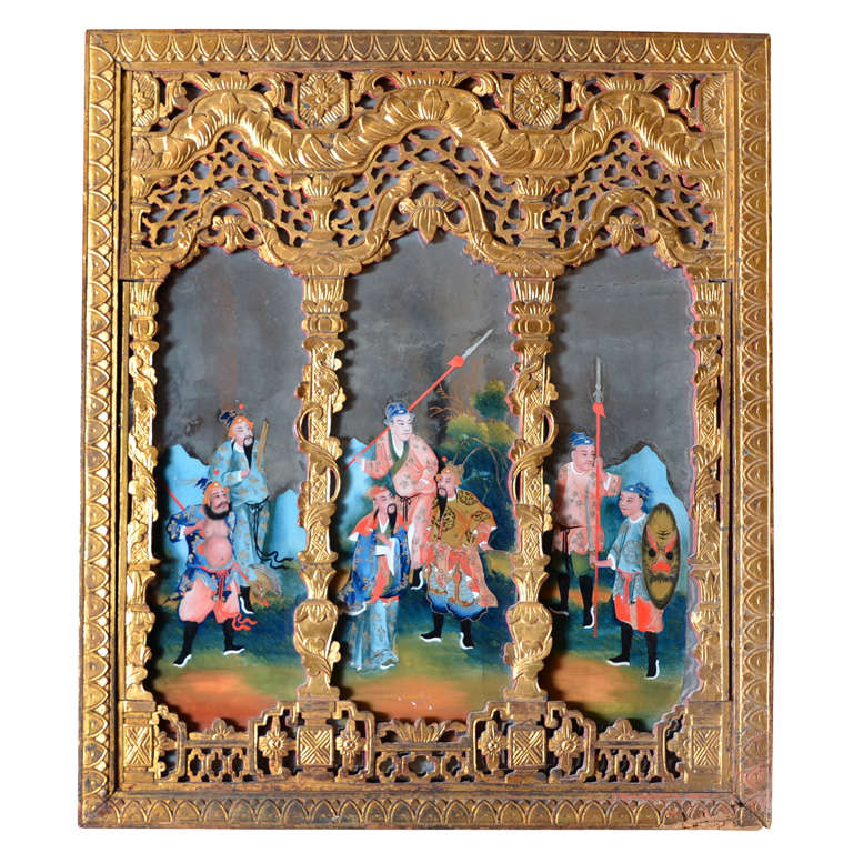 Chinese Reverse Painting On Glass at 1stDibs
