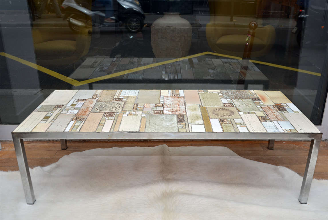 A Pia Manu Ceramic Top Coffee Table. at 1stDibs