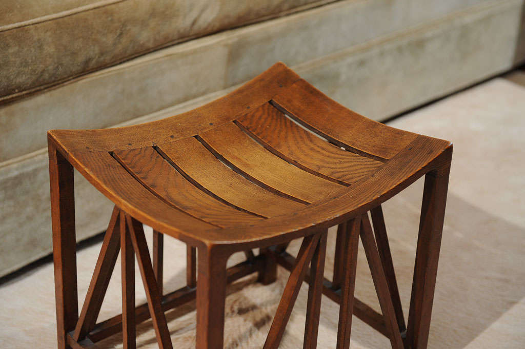Egyptian Style Oak Thebes Stool at 1stDibs