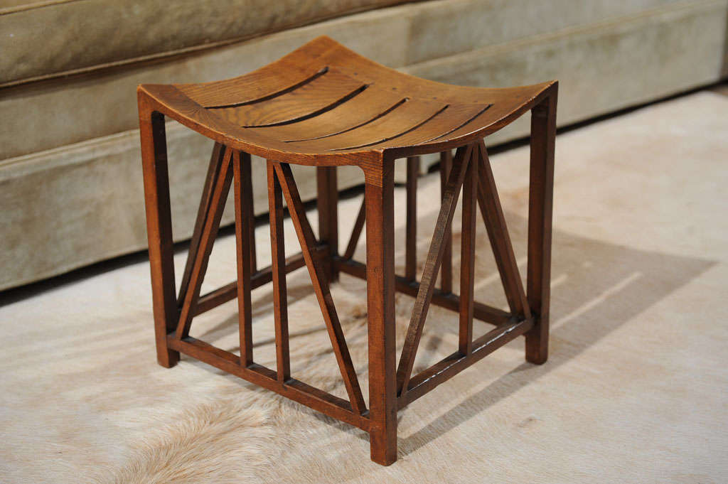 Egyptian Style Oak Thebes Stool at 1stDibs