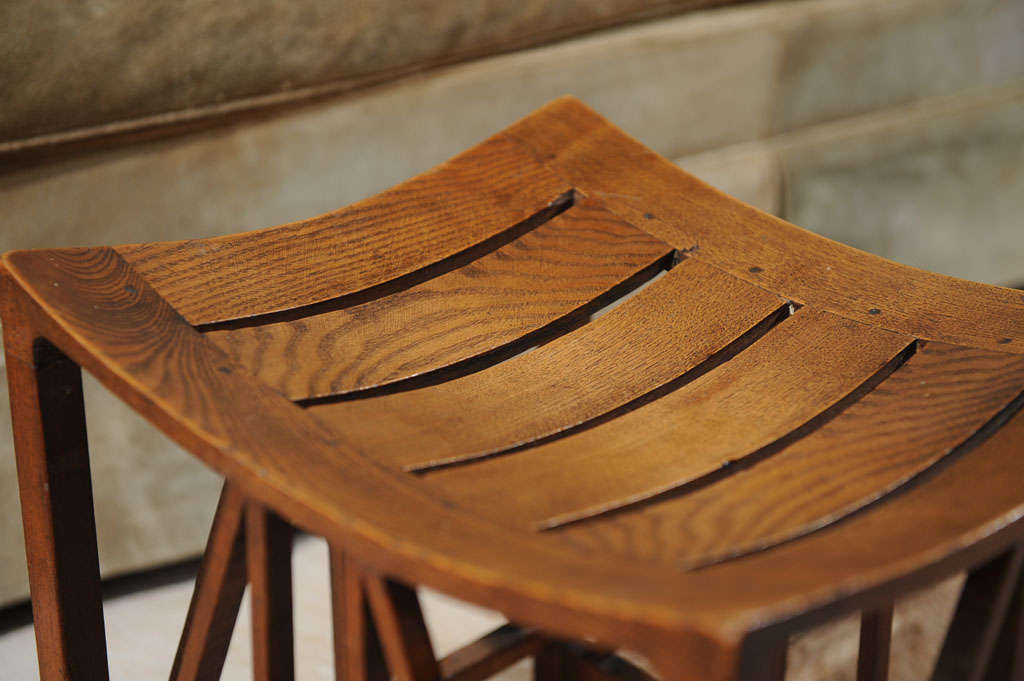 Egyptian Style Oak Thebes Stool at 1stDibs