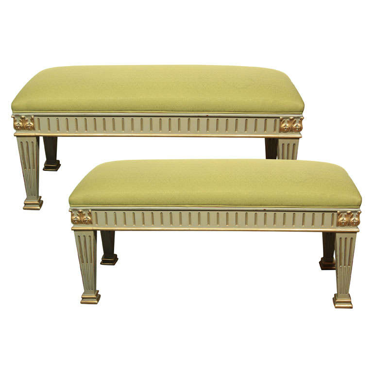 Pair of French Empire Style Benches at 1stDibs
