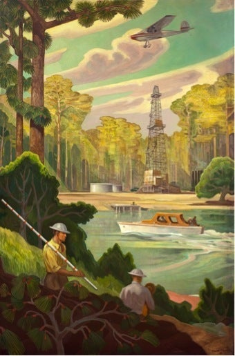 Olin Travis - Howard Hughes' Oil Industry Murals For Sale at 1stDibs ...