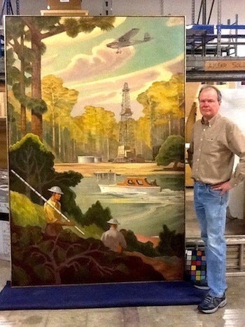 Olin Travis - Howard Hughes' Oil Industry Murals For Sale at 1stDibs ...