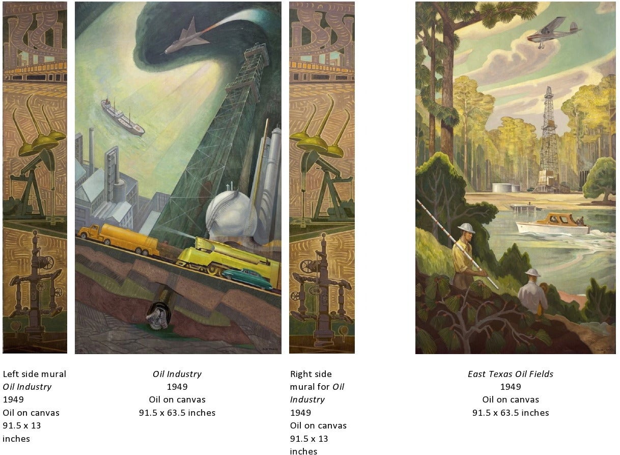 Olin Travis - Howard Hughes' Oil Industry Murals For Sale at 1stDibs ...