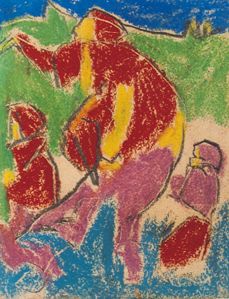 Adolf Hölzel - Adolf Hölzel Pastel Mutter mit Kinder ( Mother with ...