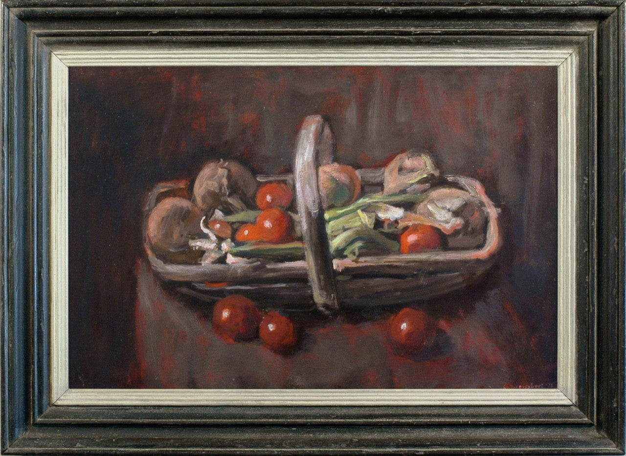 George Weissbort - A trug full of vegetables For Sale at 1stDibs