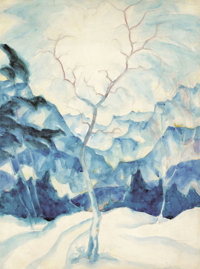 Ernst Nepo - Mountain Landscape with Trees For Sale at 1stDibs
