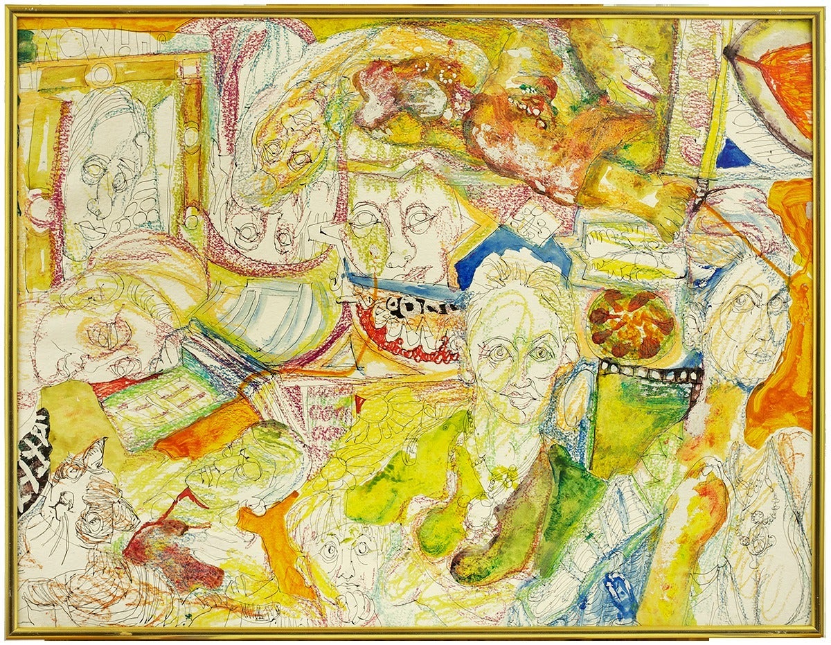Paul Shimon - Outsider Art Mixed Media Group of Figures Art Brut For ...