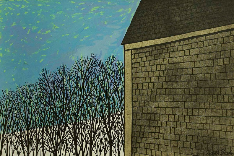 Judith Shahn - Contemporary Acrylic Painting of Winter Scene For Sale ...