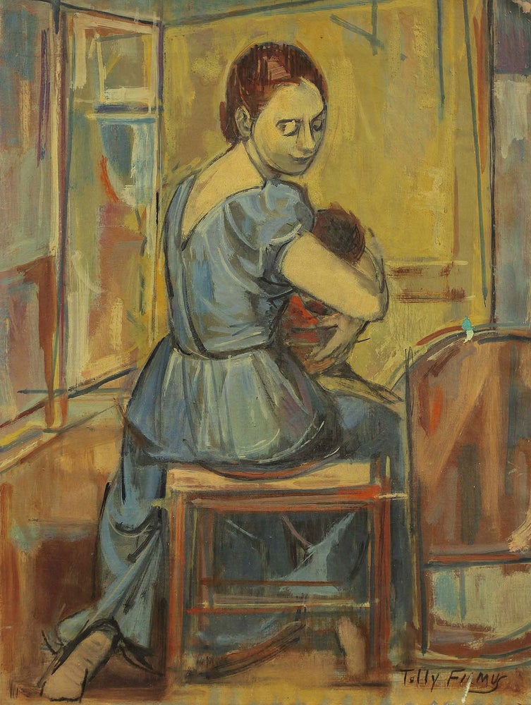 Tully Filmus - Oil Portrait of Woman and Child WPA For Sale at 1stDibs