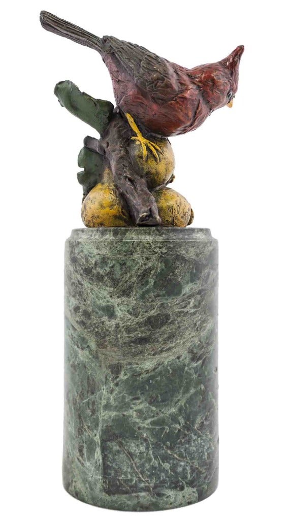 Milet - Bronze Cardinal on marble base For Sale at 1stDibs