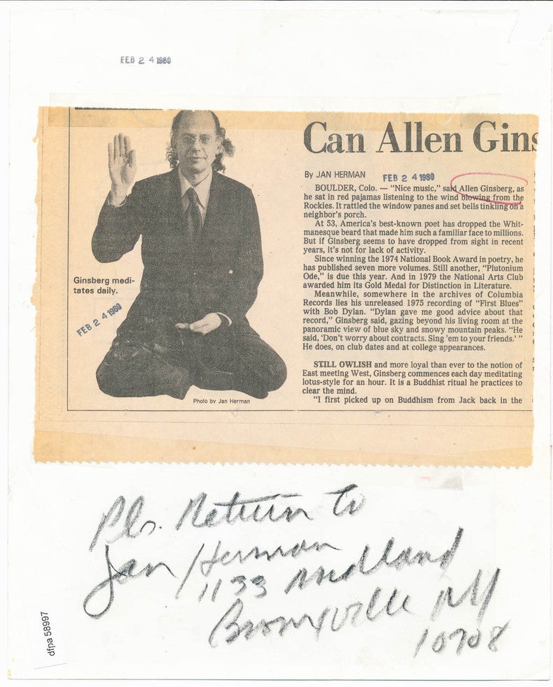 Jan Herman - ALLEN GINSBERG For Sale at 1stDibs | jan ginsberg