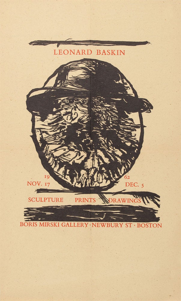 Leonard Baskin - LEONARD BASKIN EXHIBITION POSTER - BORIS MIRSKI ...