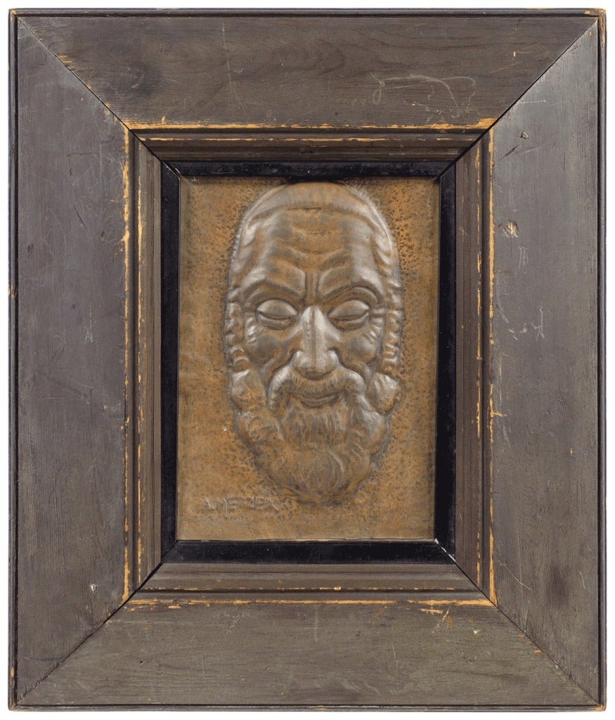 Arieh Merzer - Rare Judaica Rabbi Portrait Copper Repousse For Sale at ...