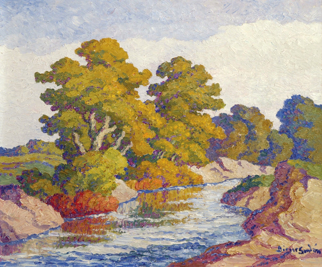 Sven Birger Sandzen - Autumn Gold, Smoky Hill River, Kansas at 1stDibs