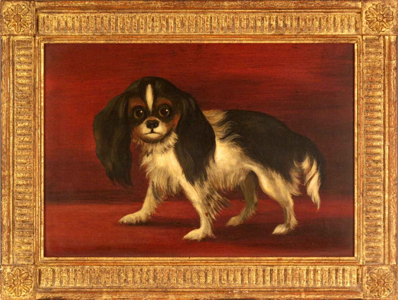 Unknown - Standing Tri-Color Cavalier King Charles Spaniel at 1stDibs