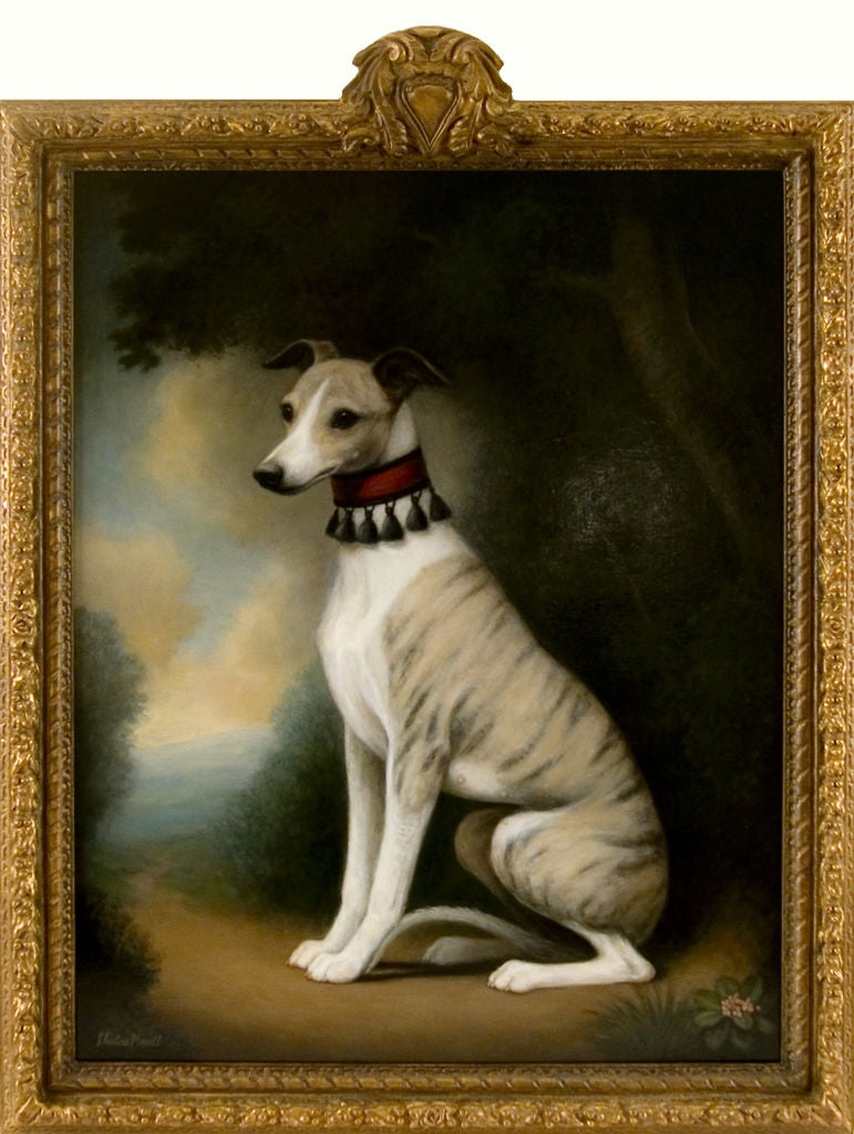 Christine Merrill - Seated Whippet in Landscape, 2006 at 1stDibs