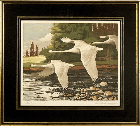 Reuben Ward Binks - The River Swans For Sale at 1stDibs