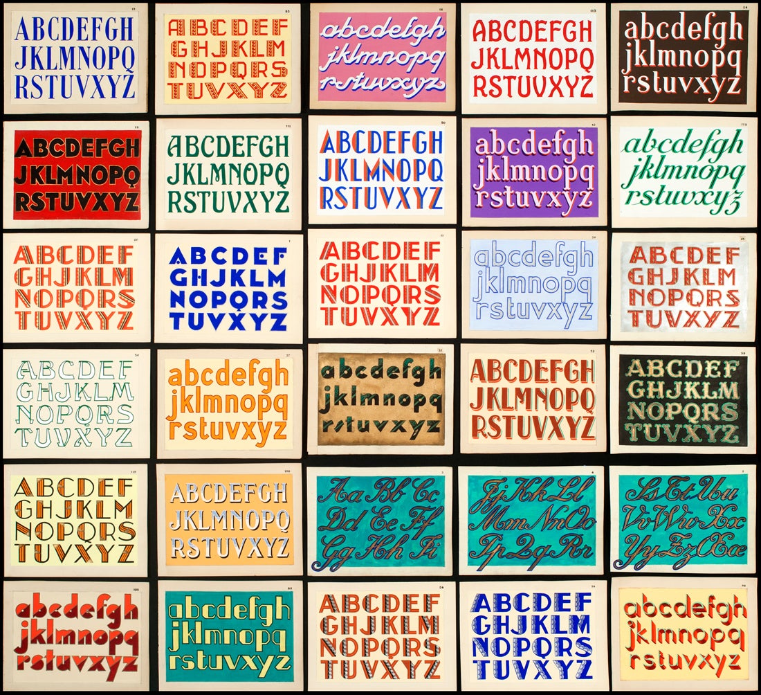 Unknown - Original Hand Lettered Sign Painter's Samples, Paris at 1stDibs