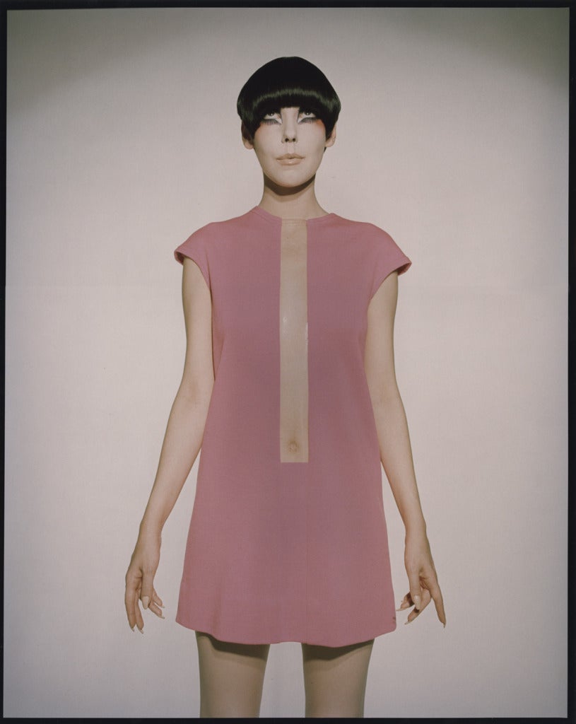 William Claxton - Peggy Moffitt in Pink Wool-Knit Dress with ...