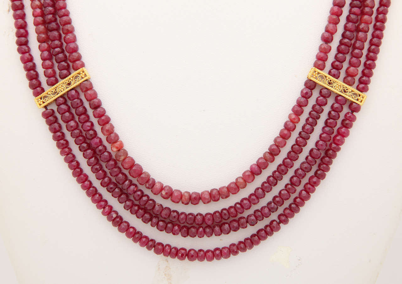 Stunning Ruby Bead Necklace For Sale at 1stDibs | ruby beads necklace ...