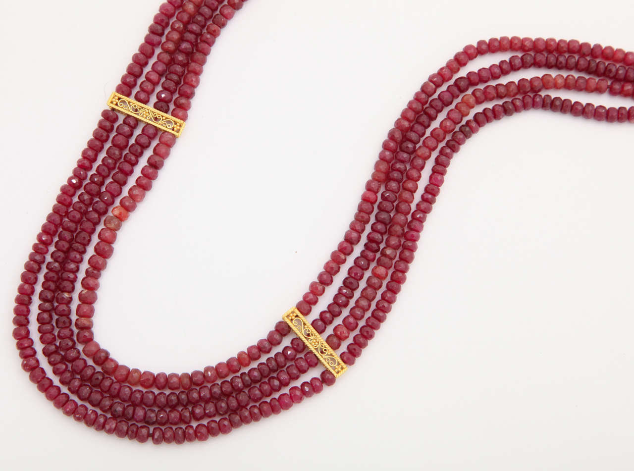 Stunning Ruby Bead Necklace For Sale at 1stDibs | ruby beads necklace ...