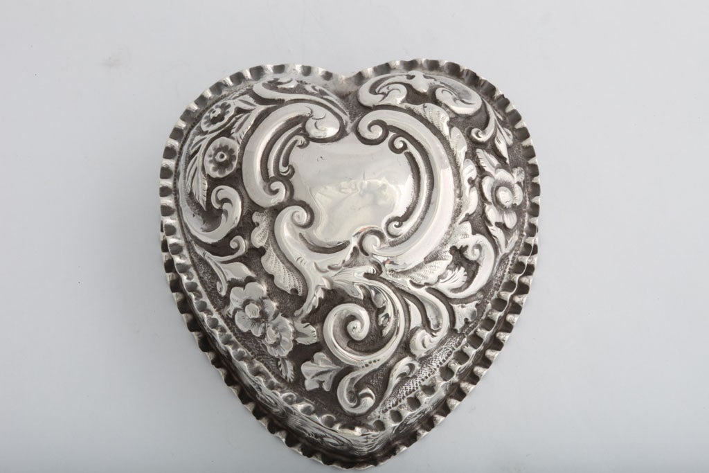 Sterling Silver Heart Shaped Trinkets Box at 1stDibs | vintage silver ...