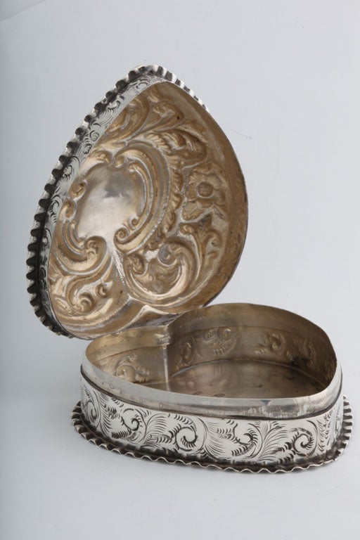 Sterling Silver Heart Shaped Trinkets Box at 1stDibs | vintage silver ...