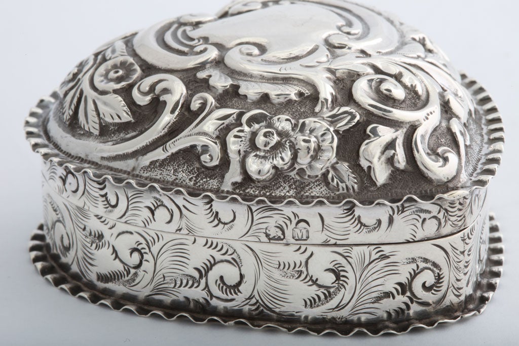 Sterling Silver Heart Shaped Trinkets Box at 1stDibs | vintage silver ...