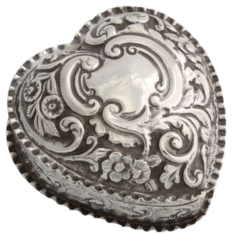 Sterling Silver Heart Shaped Trinkets Box at 1stDibs | vintage silver ...