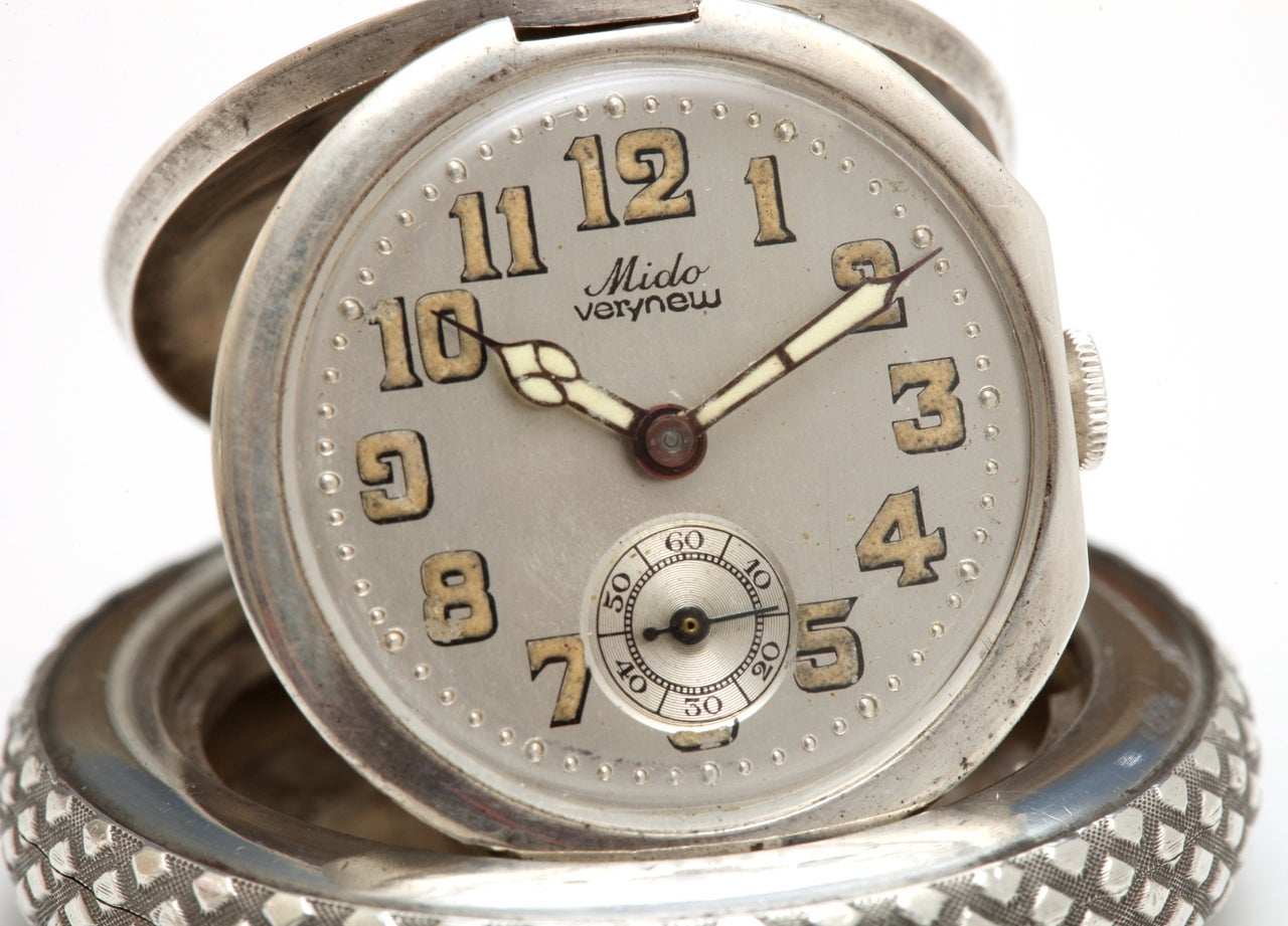 Mido Rare Silver Bugatti Wheel Travel Watch at 1stDibs | mido bugatti ...