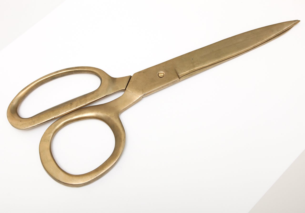 Huge Oversized Pair of Brass Scissors at 1stDibs | huge scissors