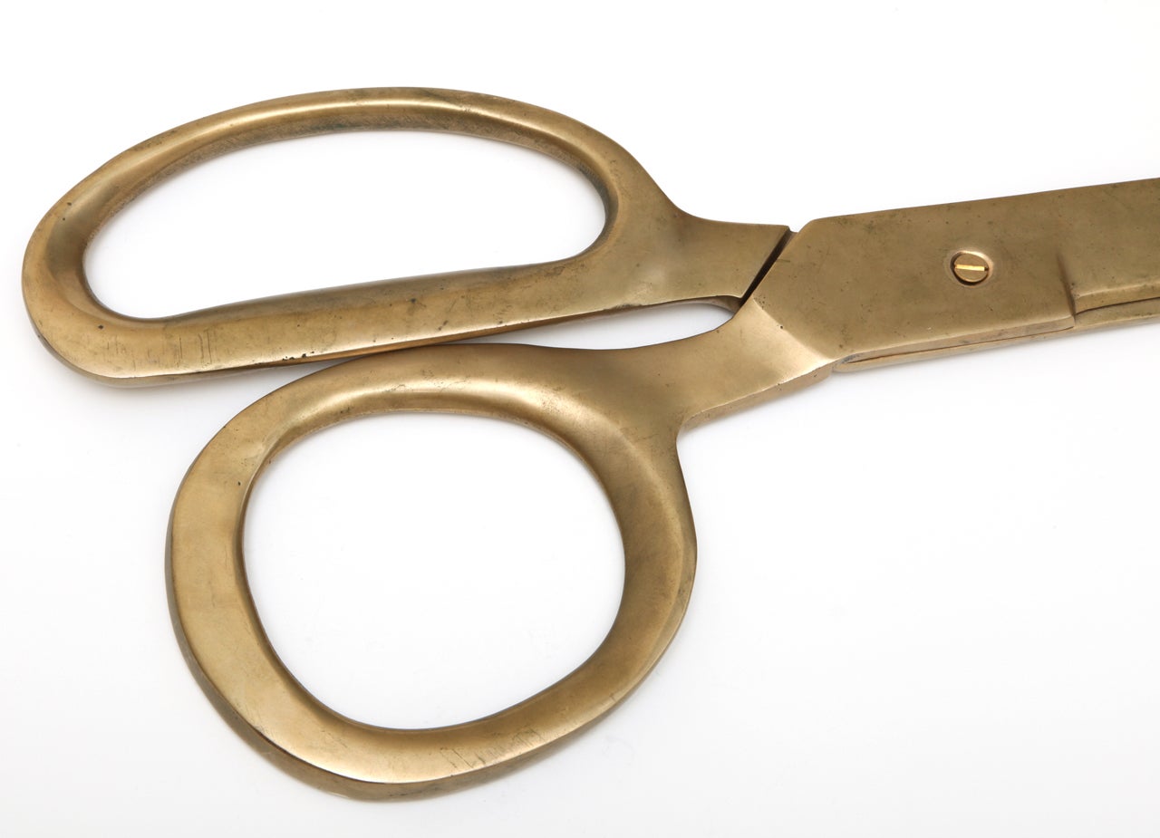 Huge Oversized Pair of Brass Scissors at 1stDibs | huge scissors