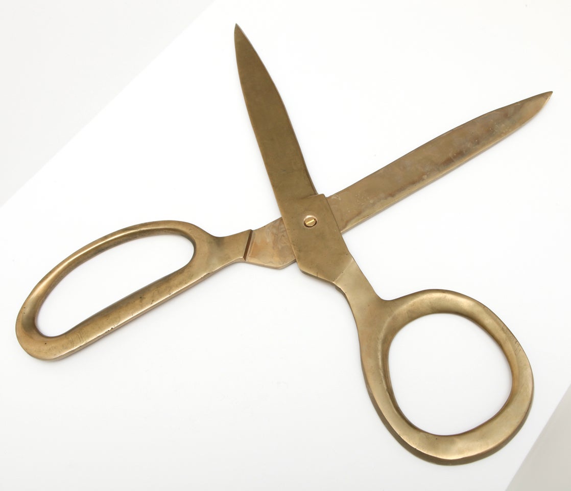 Huge Oversized Pair of Brass Scissors at 1stDibs | huge scissors