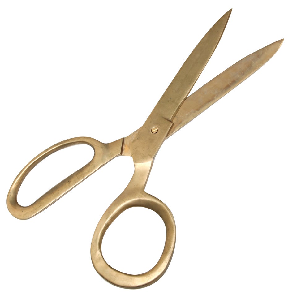 Huge Oversized Pair of Brass Scissors at 1stDibs | huge scissors