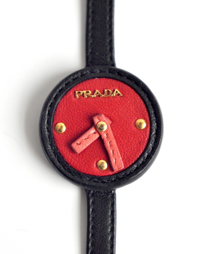 PRADA Leather Fashion Watch/Bracelet at 1stDibs