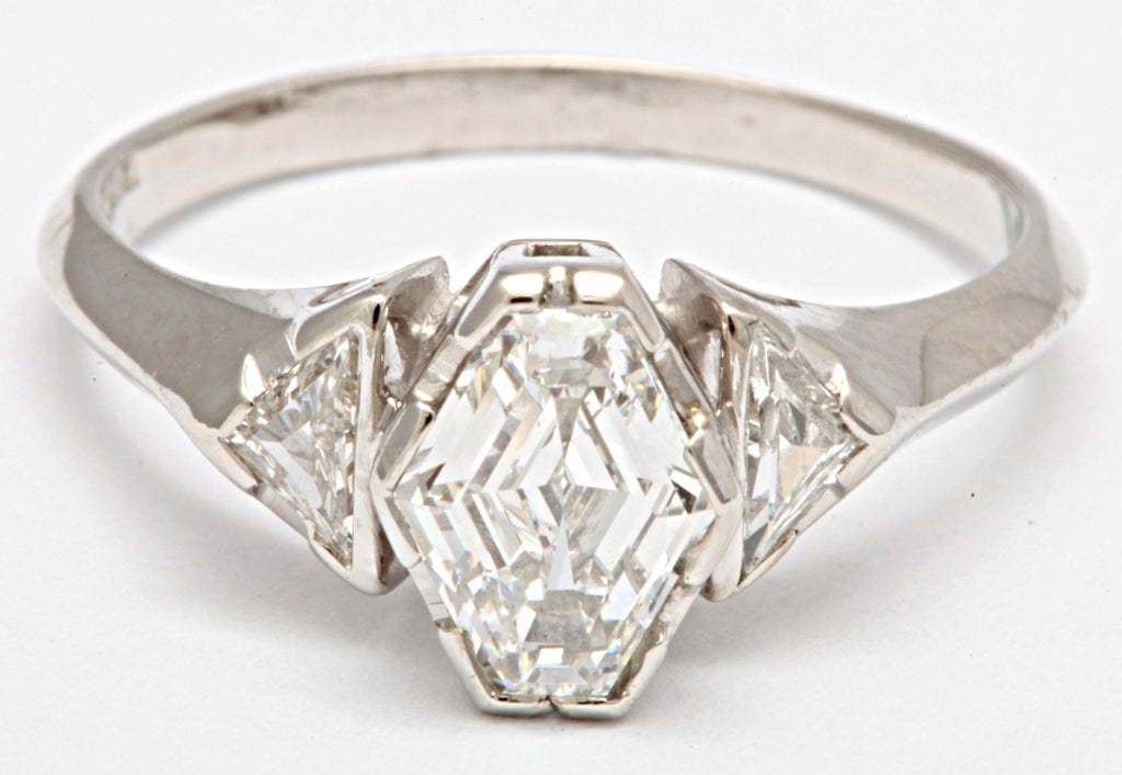 Hexagonal Diamond Engagement Ring at 1stDibs | hexagonal diamond ring ...