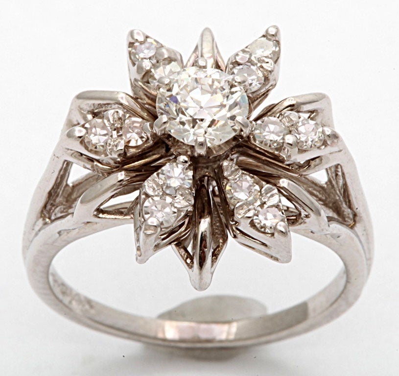 Diamond Flower Ring at 1stDibs