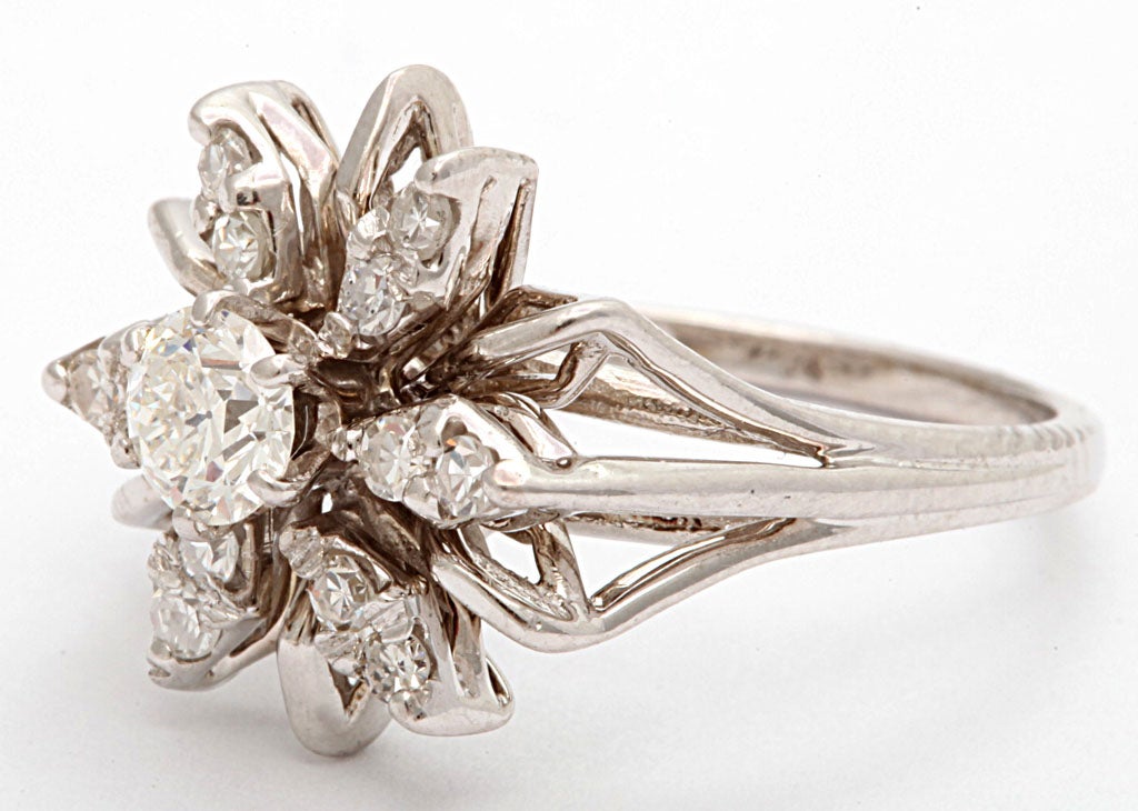 Diamond Flower Ring at 1stDibs