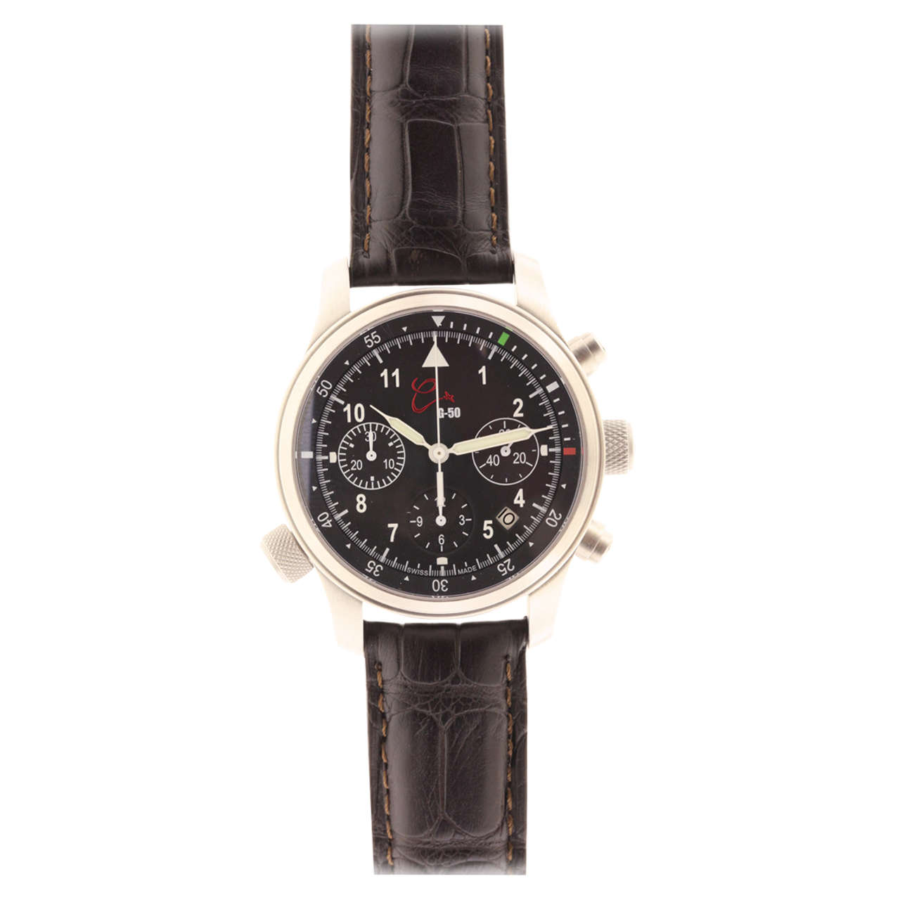 Orologi Calamai Stainless Steel Pilot's Chronograph Wristwatch For Sale ...