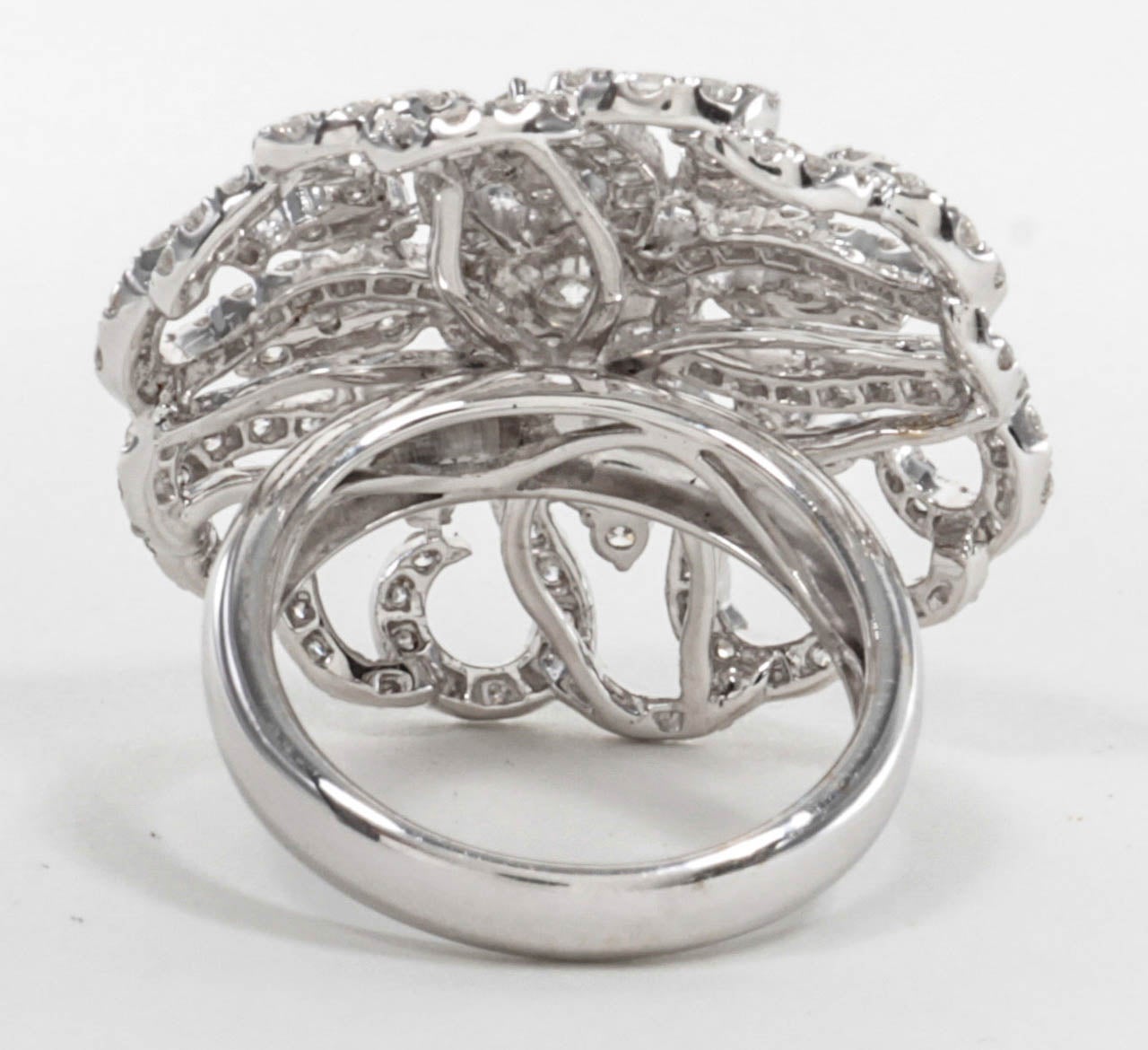 Diamond Lace Floral Cocktail Ring For Sale at 1stDibs