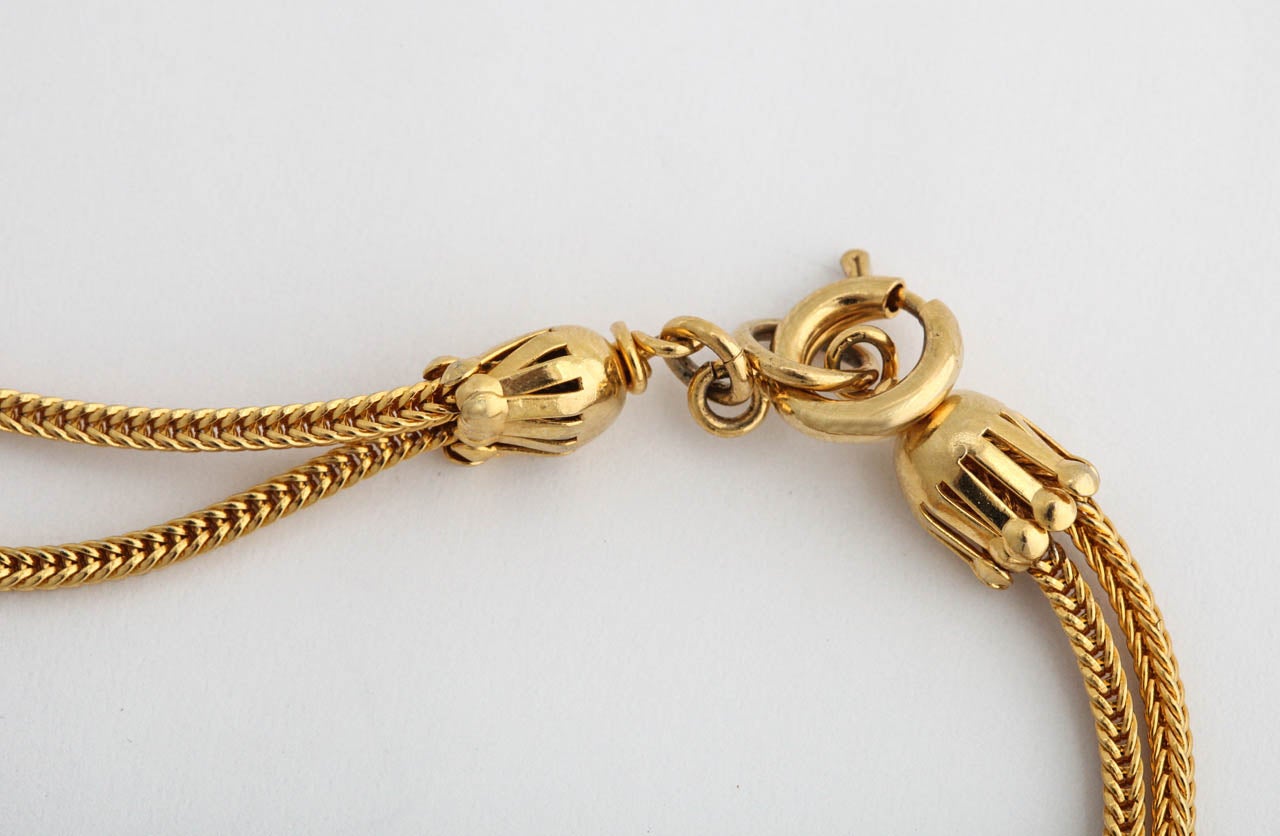 Signed Sandor Scroll Goldtone Necklace, Costume Necklace For Sale at ...