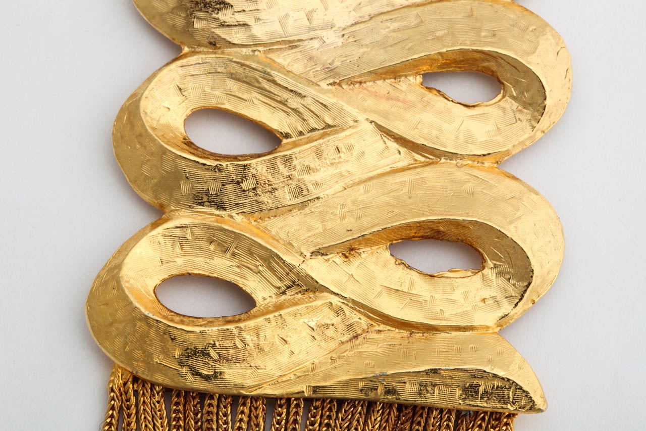 Signed Sandor Scroll Goldtone Necklace, Costume Necklace For Sale at ...