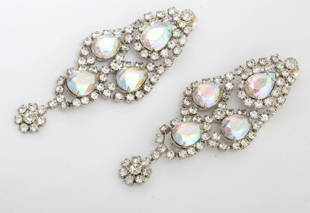 Huge Rhinestone Earrings, Costume Jewelry For Sale at 1stDibs | costume ...